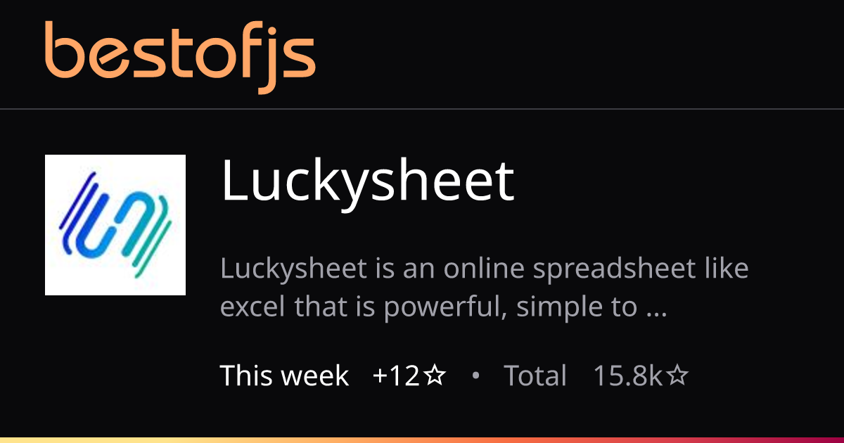 Best of JS • Luckysheet